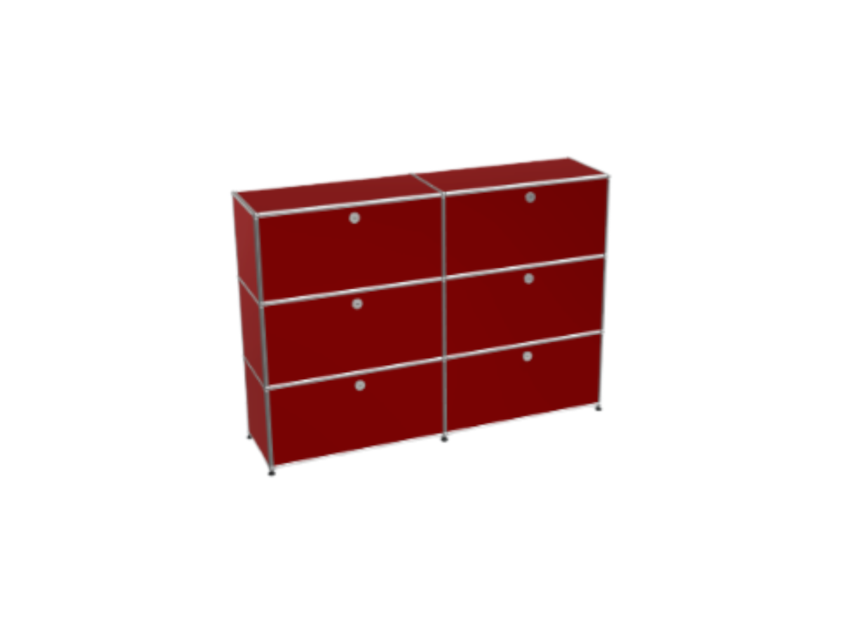 Meuble USM rouge, 2x3 portes | adopte un bureau